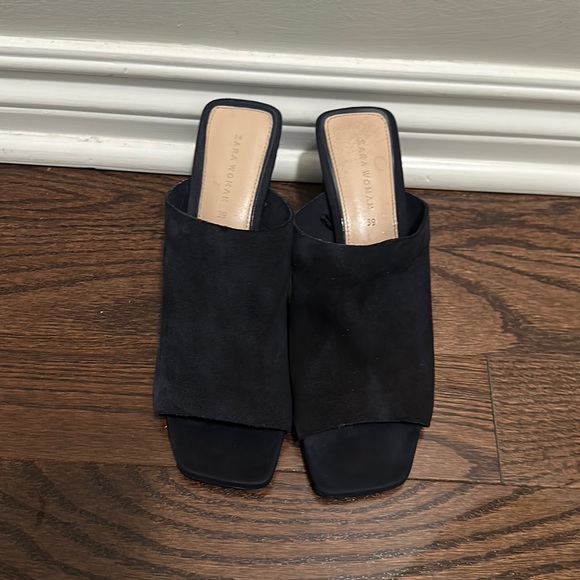 Zara | Shoes | Zara Suede Navy Clog | Poshmark